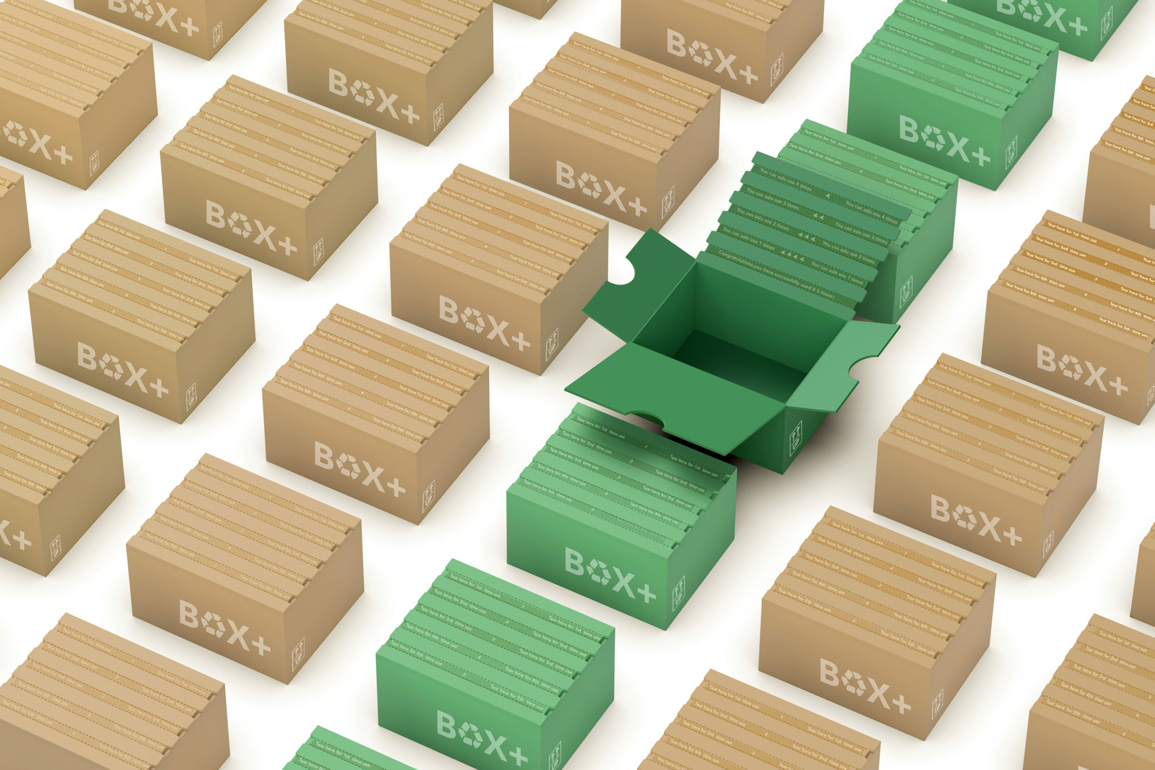 iF Design - BOX+ recyclable cardboard parcel box and service system