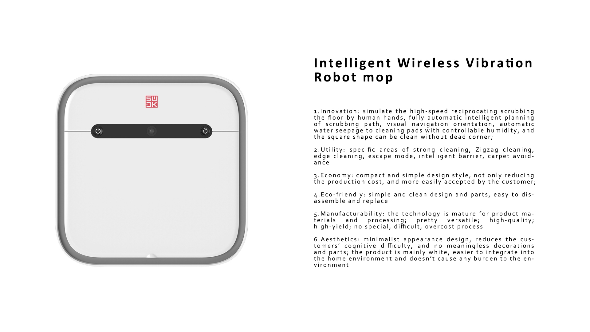 iF Design - Intelligent Wireless Vibration Robot mop